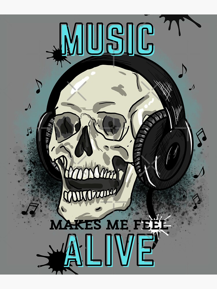 "Music makes me feel alive" Sticker for Sale by JIMyys | Redbubble