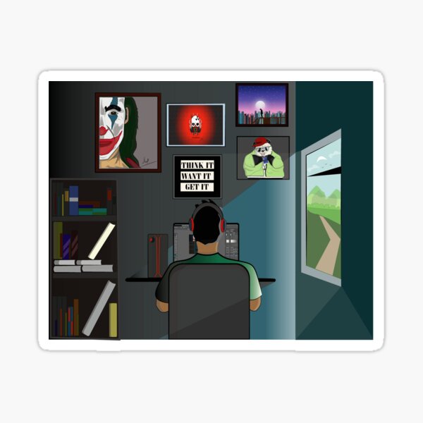 "Aesthetic art-room design" Sticker for Sale by manmayacool12 | Redbubble