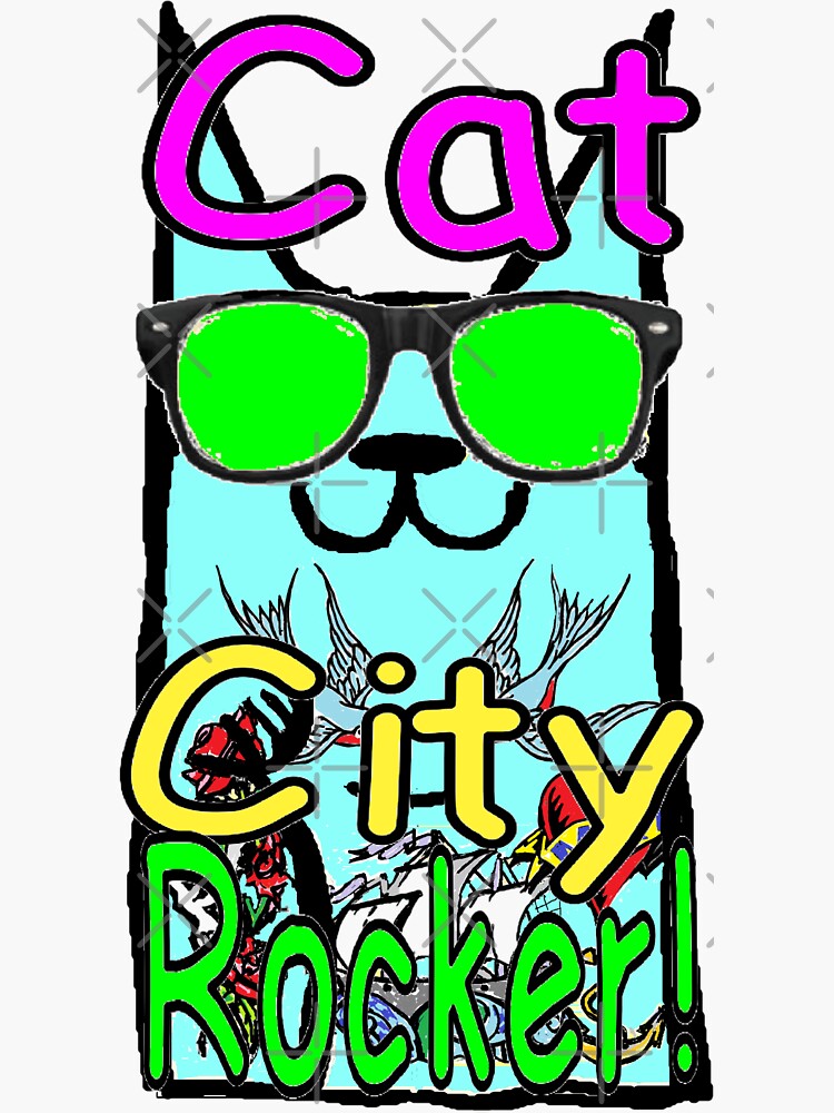 "clash cat city rockers punk cat 1" Sticker for Sale by LoEndT-Shirts ...
