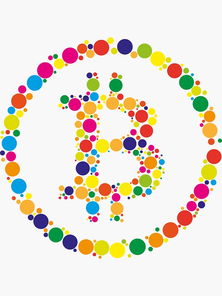 "Bitcoin - logo with multicolor effect" Sticker for Sale by AnassBachar ...