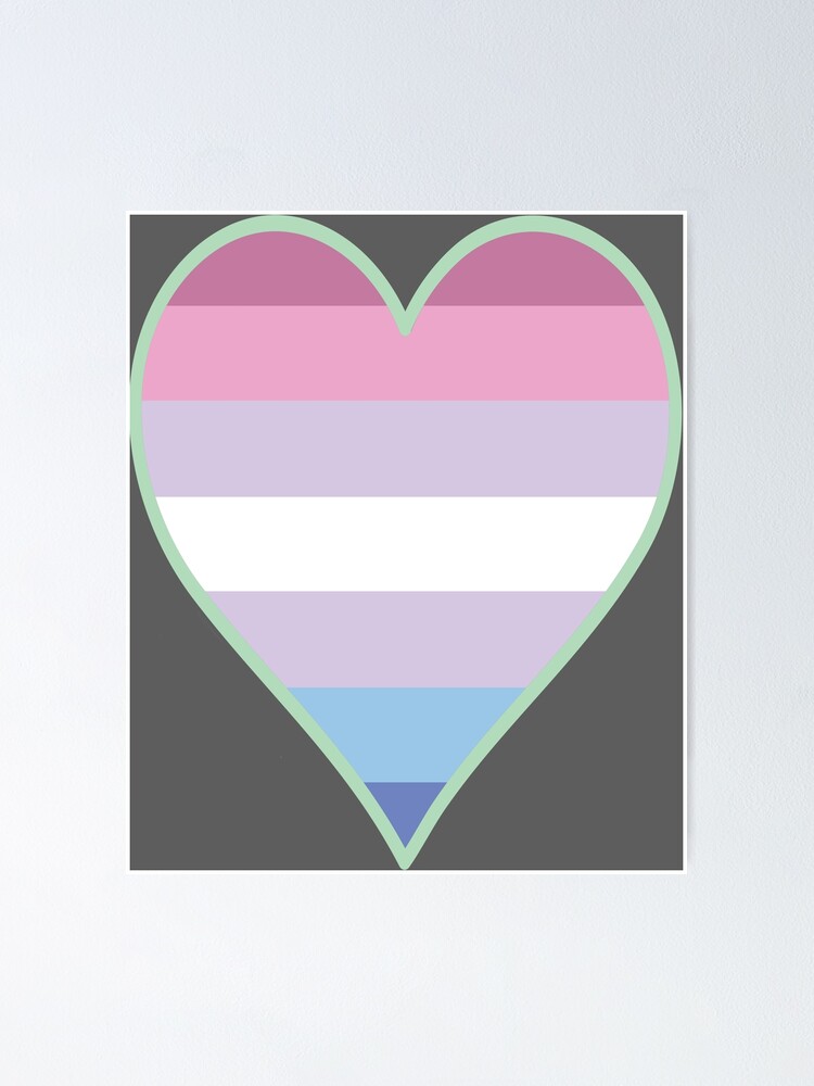 "Bigender Pride Flag Heart - Pastel Green" Poster for Sale by F ...