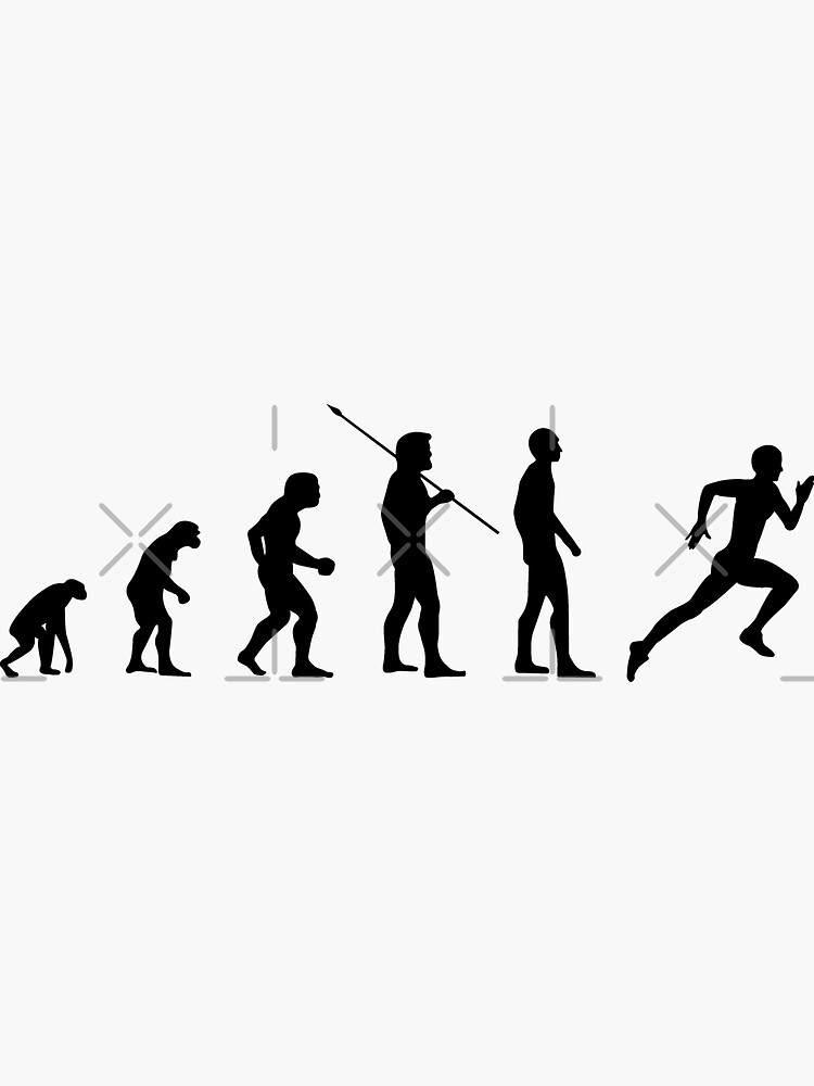 "Evolution of Mankind - Athlete Runner Meme Bv" Sticker for Sale by ...