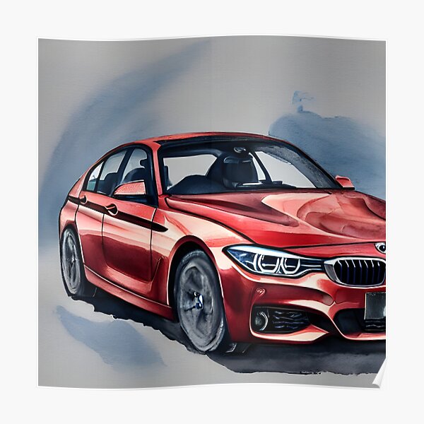 "red sport car " Poster for Sale by ArtisticVlad | Redbubble