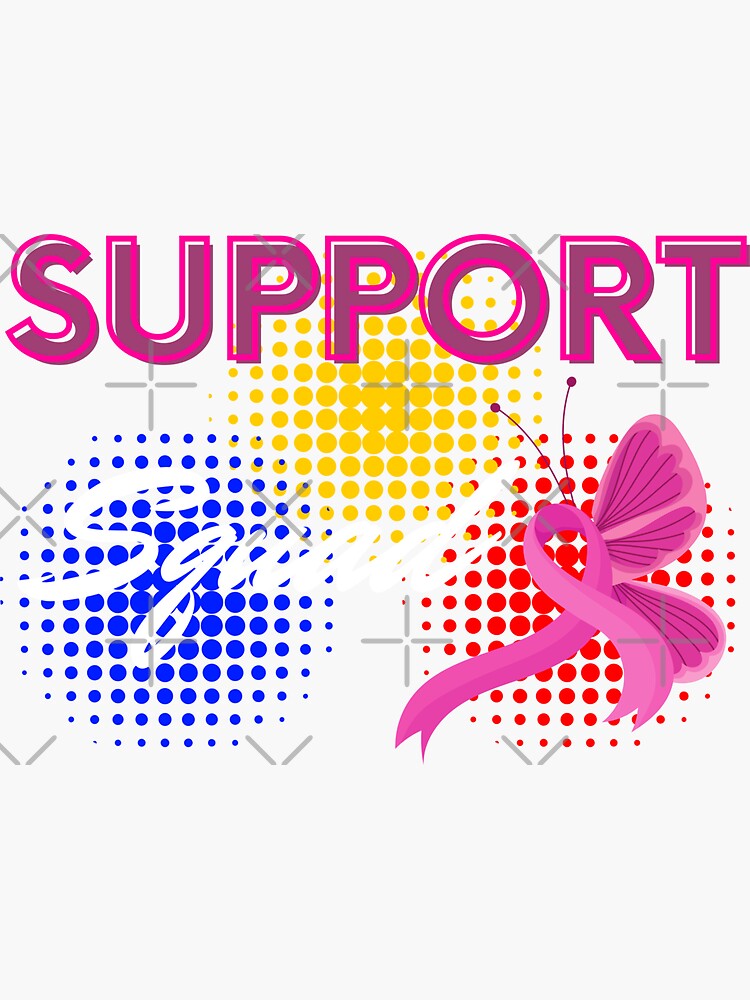 "support squad intercept cancer cancer ribbon" Sticker for Sale by ...