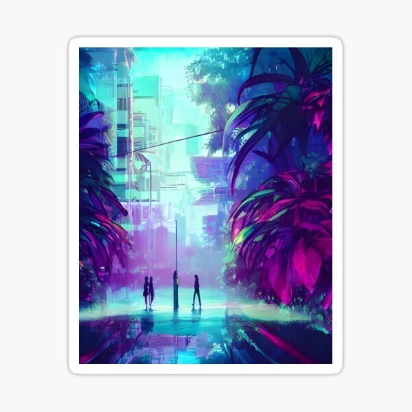 "Vaporwave" Sticker for Sale by ArtbyJodlana | Redbubble
