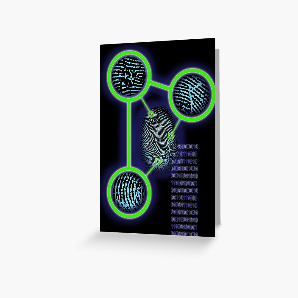 "CSI Forensic Fingerprint Cool Science Illustration" Greeting Card by ...