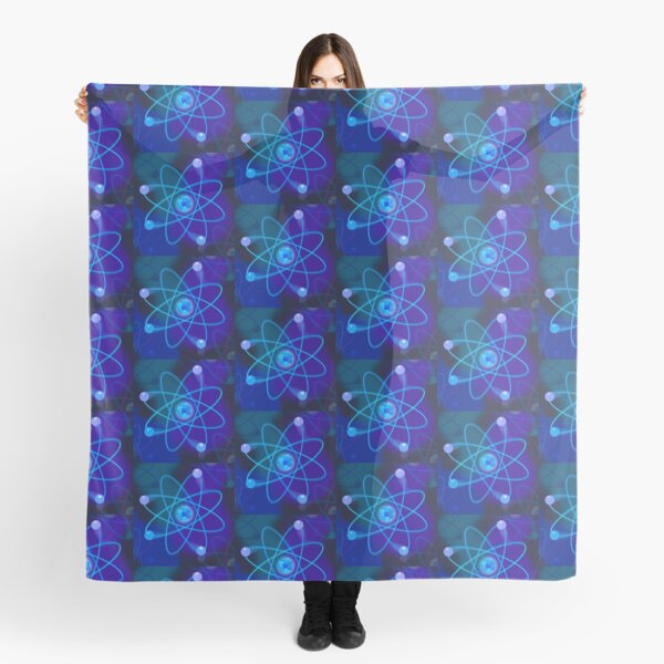 "Blue Atomic Structure Cool Modern Science Graphic Illustration" Scarf ...