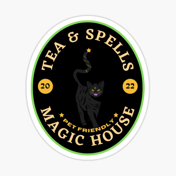 "Tea and Spells Magic House Logo" Sticker for Sale by DreamerJournal ...