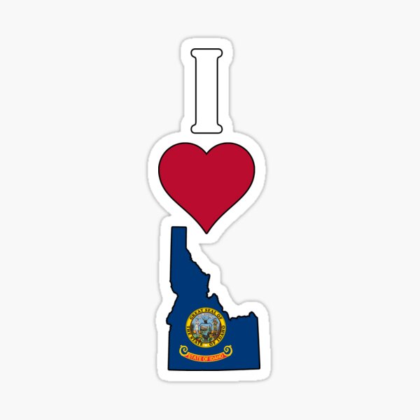 "I Love Idaho Vertical I Heart Idaho State Flag Map" Sticker for Sale ...