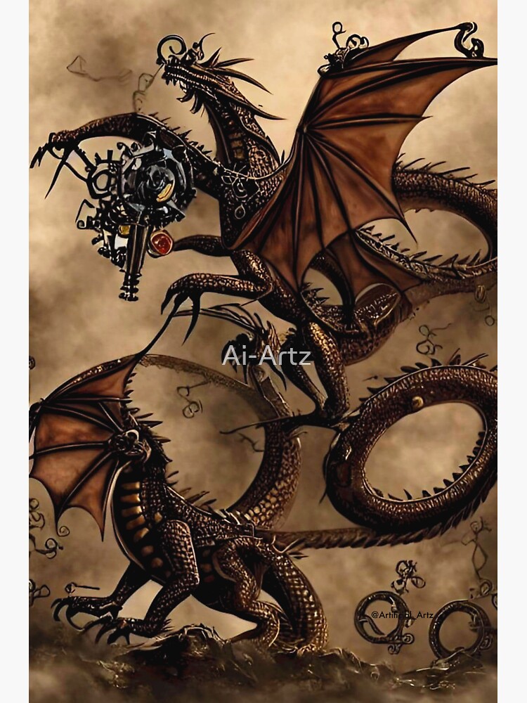 "Dragon Machine (Steam Punk Dragon)" Sticker for Sale by Ai-Artz ...
