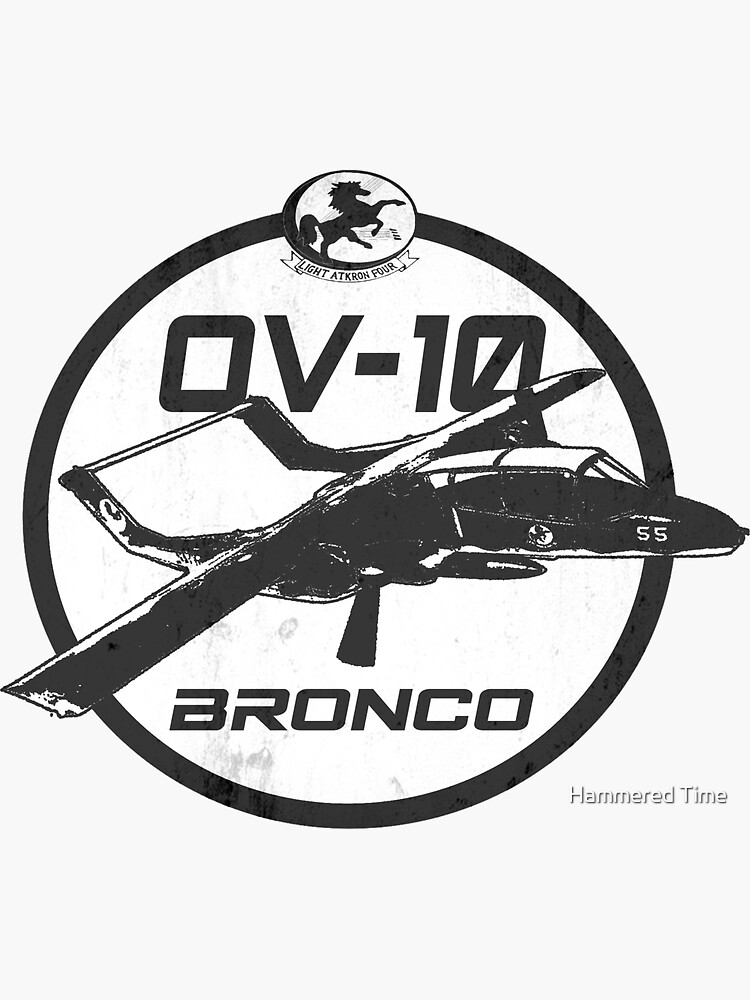 "North American Rockwell OV-10 Bronco logo white worn" Sticker for Sale ...