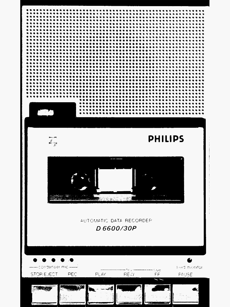 "Phillips Cassette Recorder" Sticker for Sale by Glitched-Life | Redbubble