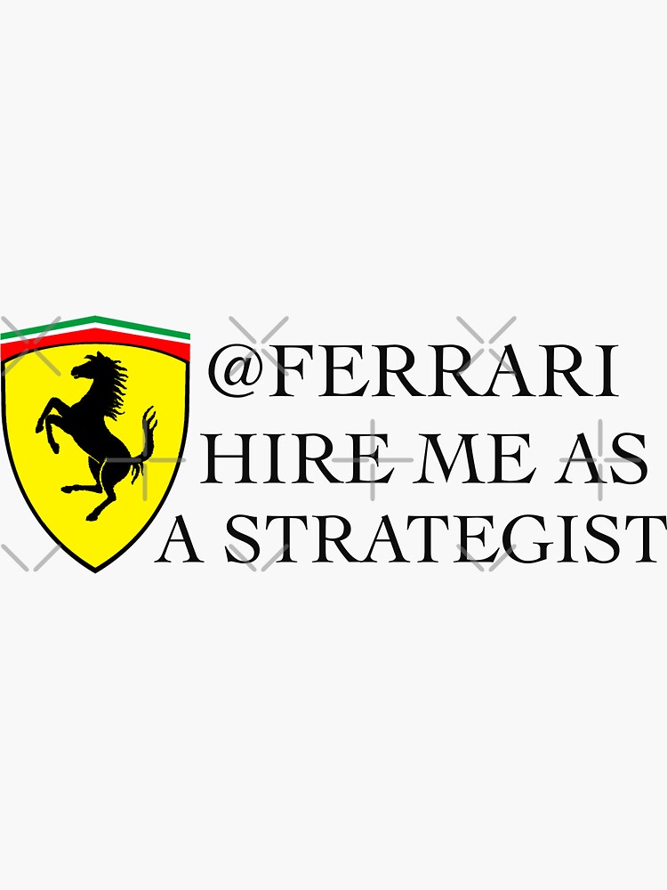 Pegatina for Sale con la obra «@Ferrari Contratame como estratega» de ...