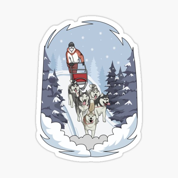 "Sled Dog Racing" Sticker for Sale by zineday | Redbubble