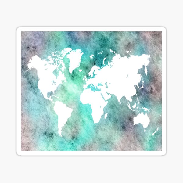"Design 62 aqua world map" Sticker for Sale by artbylucie | Redbubble