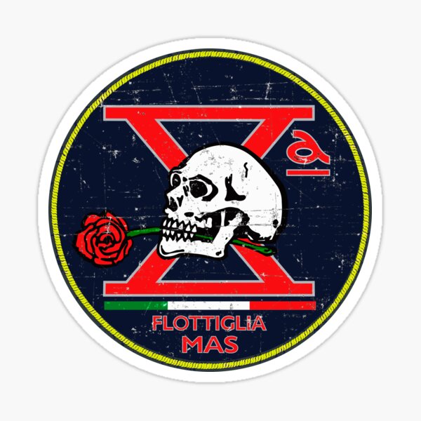 "Xª (Decima) Flottiglia MAS - Rounded Emblem - Grunge Style " Sticker ...