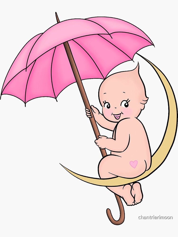 "Kewpie on The Moon" Sticker for Sale by chantrierimoon | Redbubble