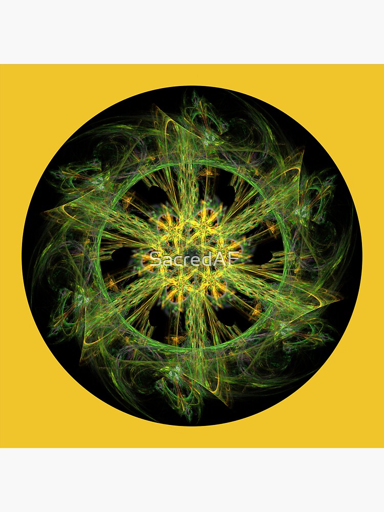 "Sacred Geometry Abstract Hexagon Swirl Black Light Friendly Green ...