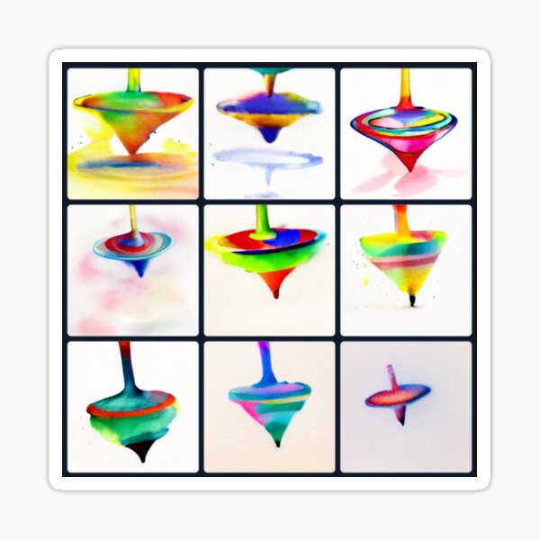 "Top Spinning Pack " Sticker for Sale by CinderPress | Redbubble