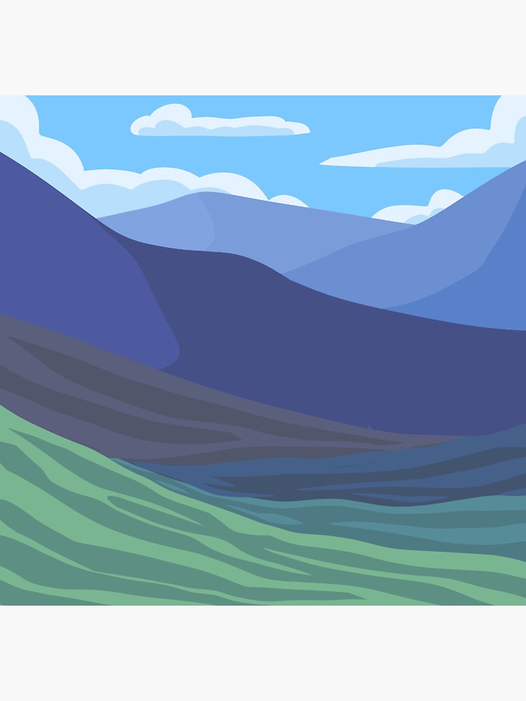 "Simplistic Landscape Mountains Scene" Sticker for Sale by grdraws ...