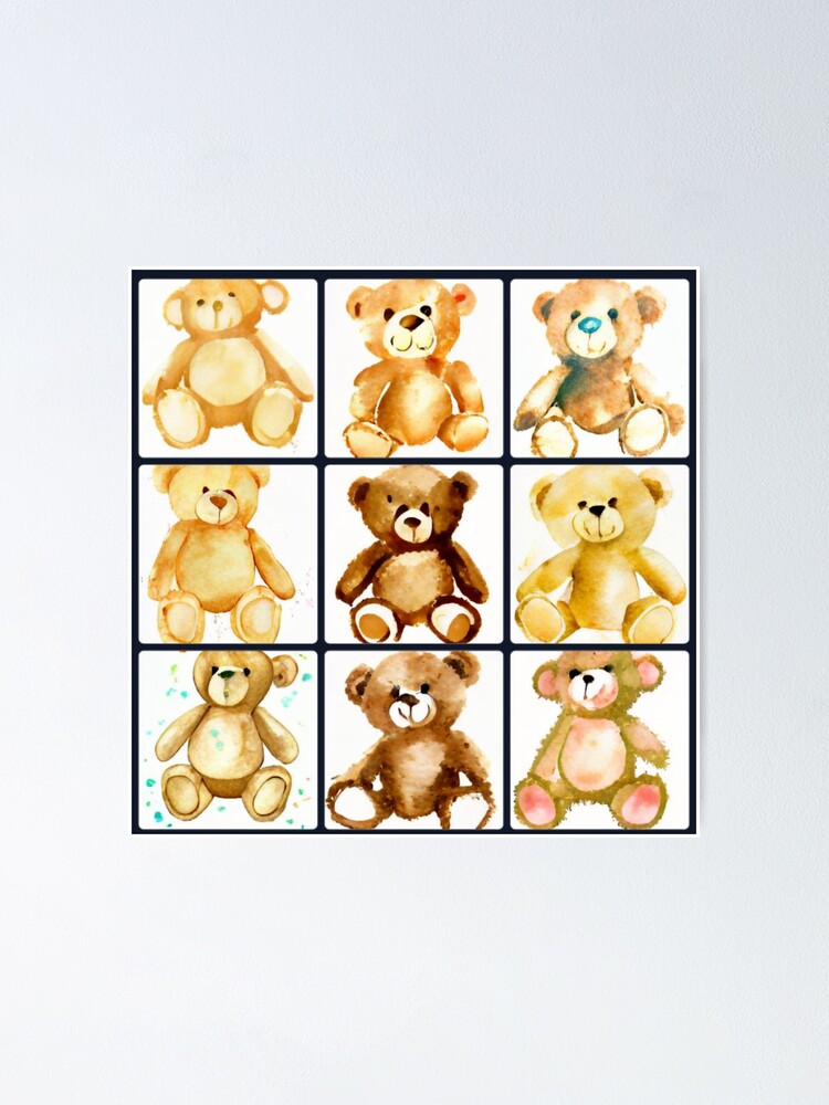 "Bring you Teddy Bear Pack - Stuffed Toy Bear Art" Poster for Sale by ...