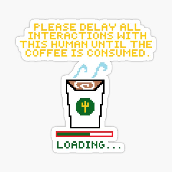 "Funny Pixel Art 8-bit Coffee Design " Sticker for Sale by linjaboy ...