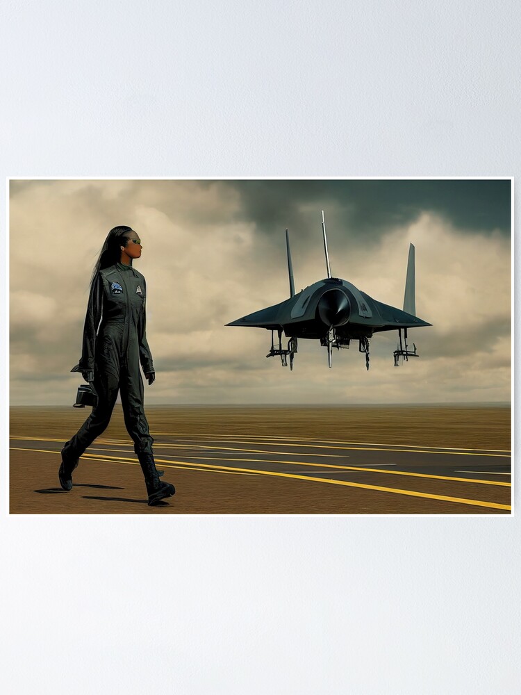 "Black Female Military Pilot" Poster for Sale by rdkmphoto | Redbubble