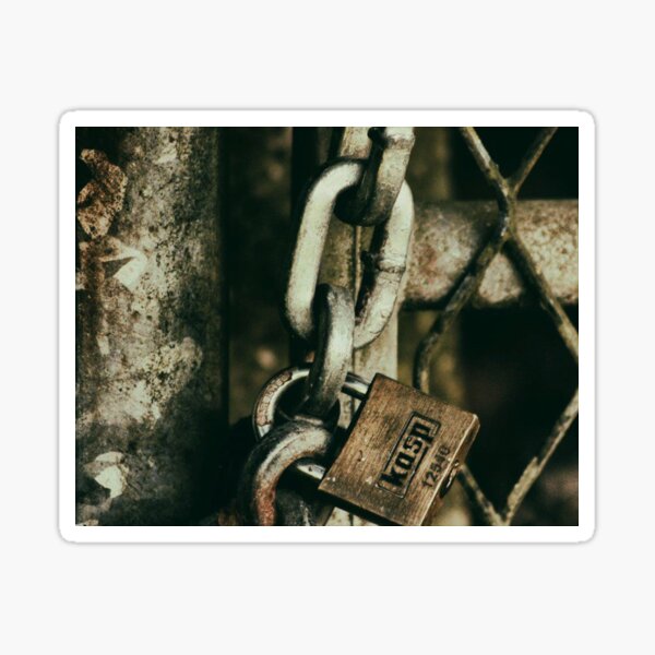 "padlock and chain" Sticker for Sale by Francespoppy | Redbubble
