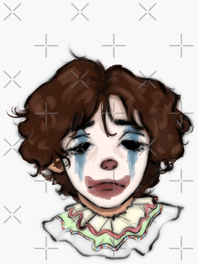 "Sad Clown Boi" Sticker for Sale by Elaynasart | Redbubble