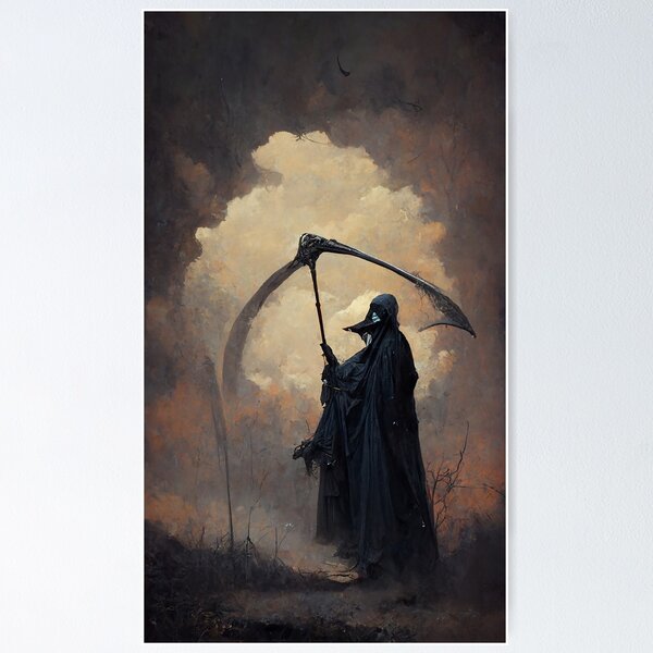 "Dark Grunge Fantasy Grim Reaper Poster" Poster for Sale by MakeitMelo ...