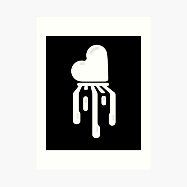 "Gothic White Bleeding Heart Logo" Art Print for Sale by ...