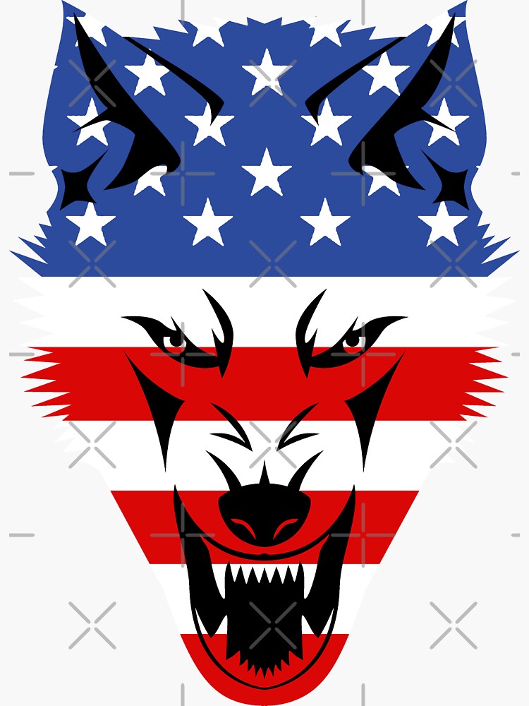 "American Patriot Unity Werewolf Face Wolf Patriotic USA Liberty ...