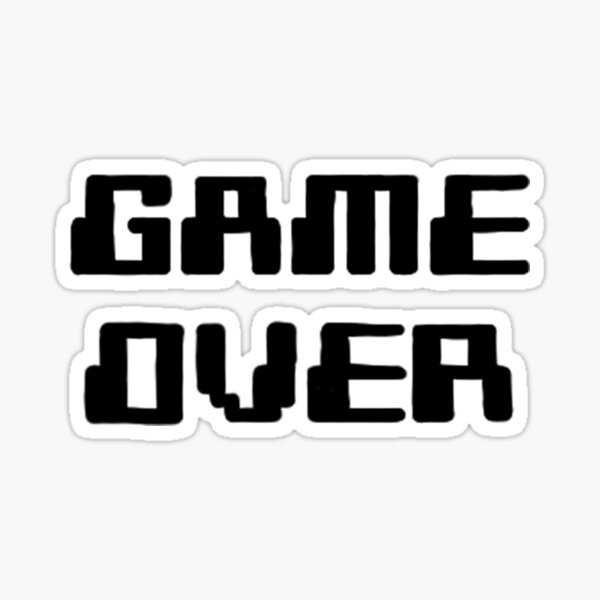 "Cute Aesthetic Black Game Over Design" Sticker for Sale by Dr3amsInInk ...