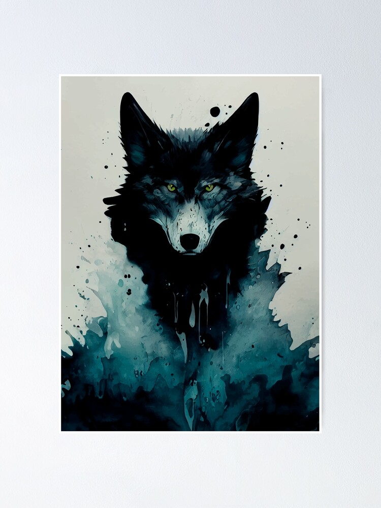 "Wolf with an intimidating gaze" Poster for Sale by r-evolution-art ...