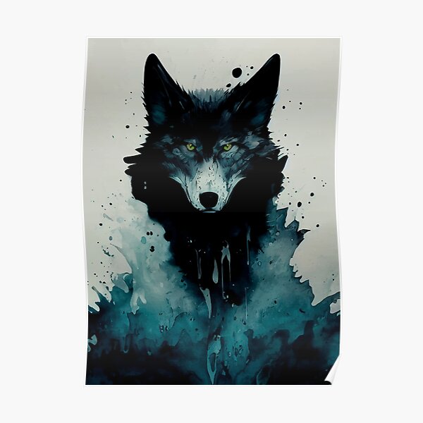 "Wolf with an intimidating gaze" Poster for Sale by r-evolution-art ...
