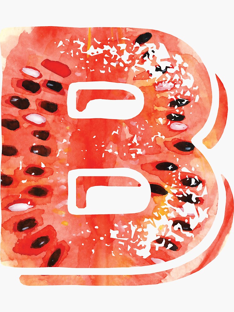 "Letter B Watermelon" Sticker for Sale by chelsearodo | Redbubble