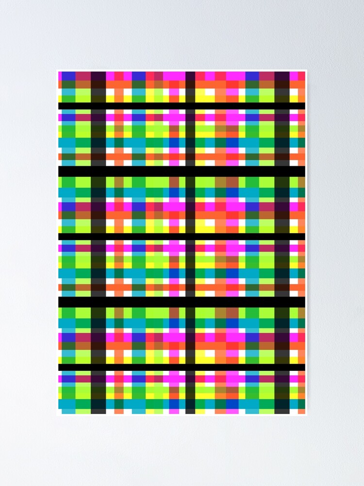 "Neon Plaid " Poster for Sale by AubrieBea | Redbubble