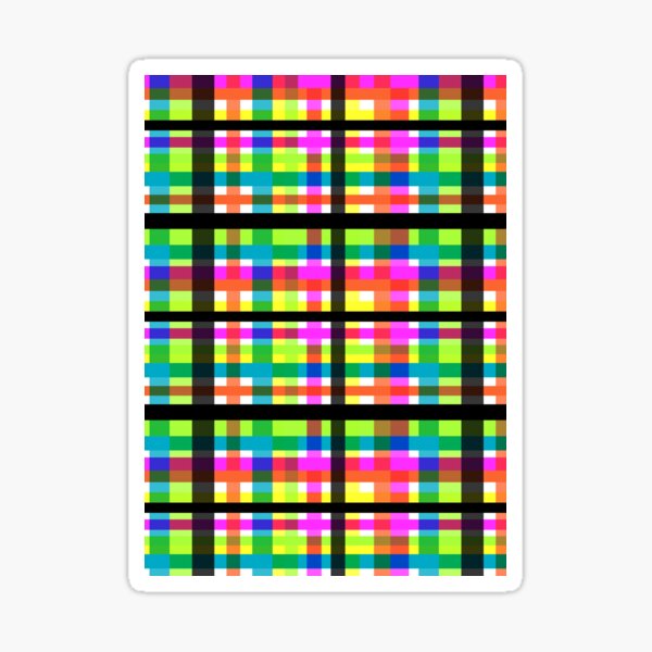 "Neon Plaid " Sticker for Sale by AubrieBea | Redbubble