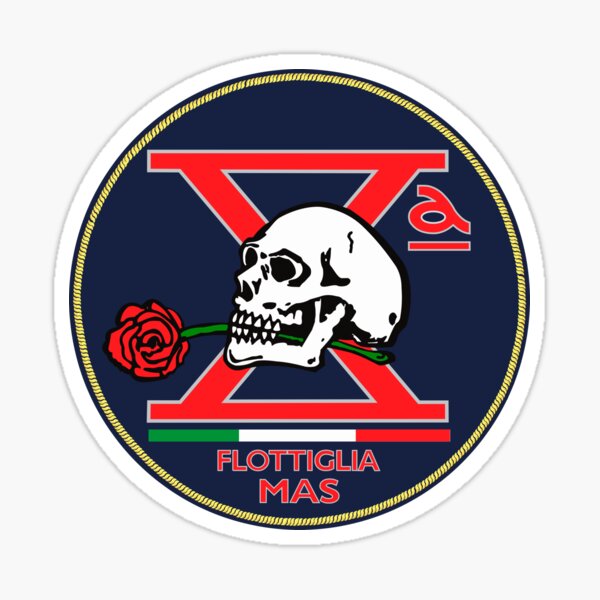 "Xª (Decima) Flottiglia MAS - Rounded Emblem - Clean Style " Sticker ...