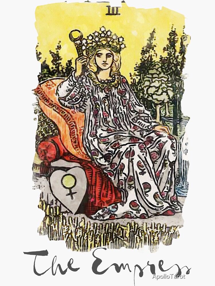 "The Empress Major Arcana RWS Tarot Card Painting" Sticker for Sale by ...