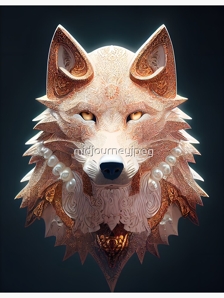 "PEARL WOLF #2" Sticker for Sale by midjourneyjpeg | Redbubble