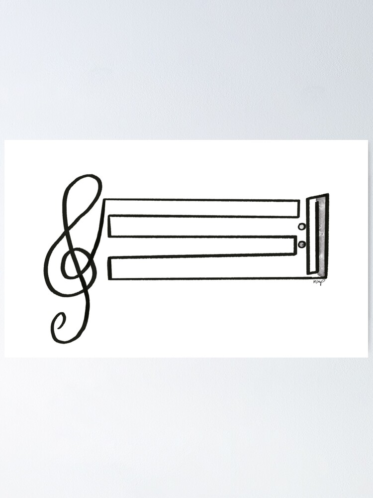 "Oneliner Music Staff, Black" Poster for Sale by Sharpmichelle | Redbubble
