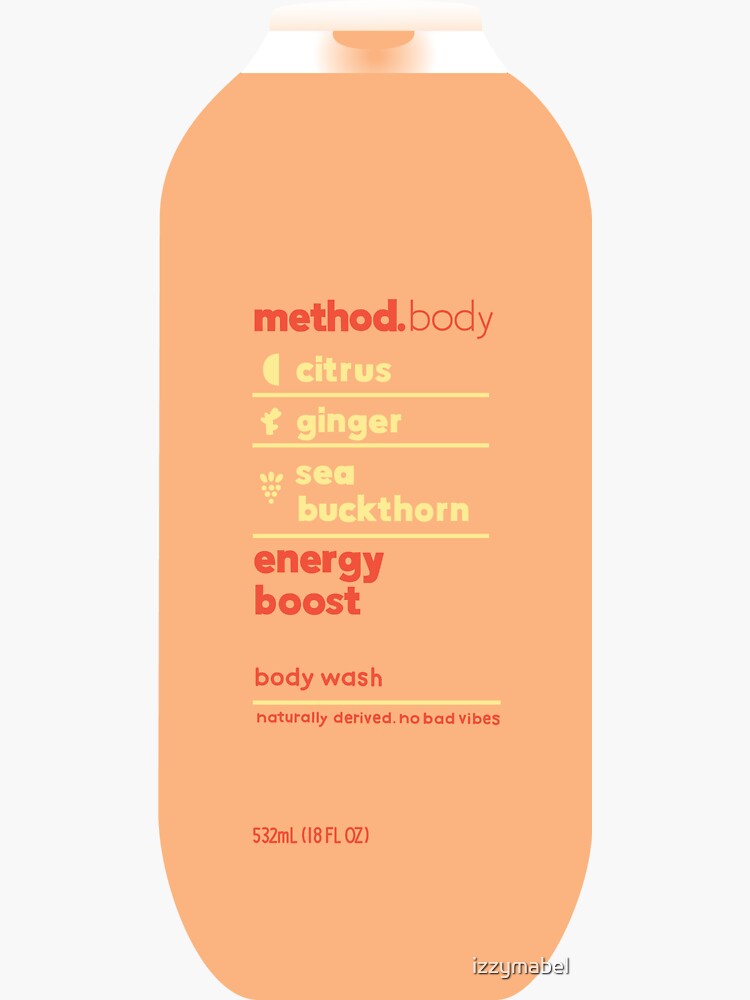 "Method Energy Boost Body Wash Sticker" Sticker for Sale by izzymabel ...