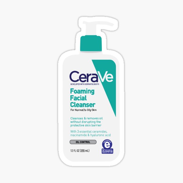"CeraVe Foaming Facial Cleanser Sticker" Sticker for Sale by izzymabel ...