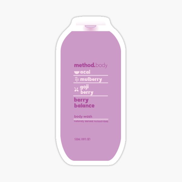 "Berry Balance Method Body Wash Sticker" Sticker for Sale by izzymabel ...