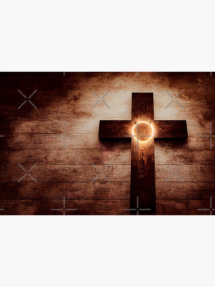 "Christian Cross with Glowing Circle of Faith Hope and Love INRI Prayer ...
