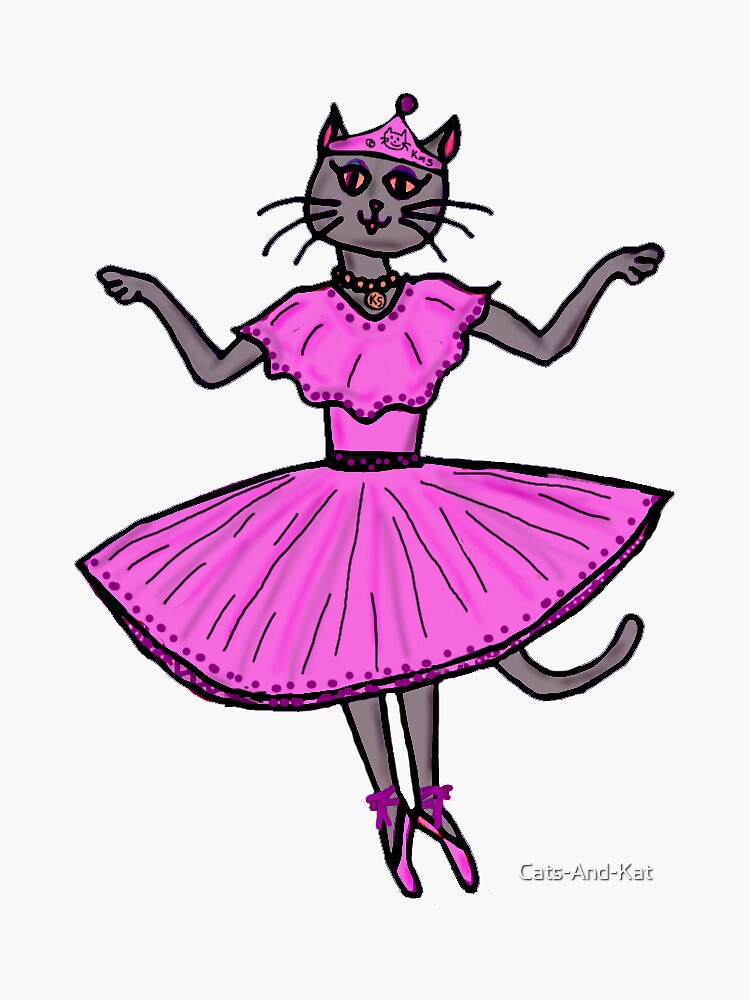 "Ballet Kitty" Sticker for Sale by Cats-And-Kat | Redbubble