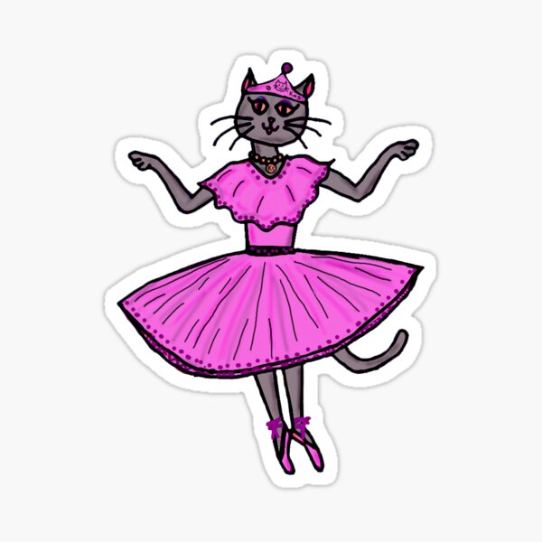 "Ballet Kitty" Sticker for Sale by Cats-And-Kat | Redbubble