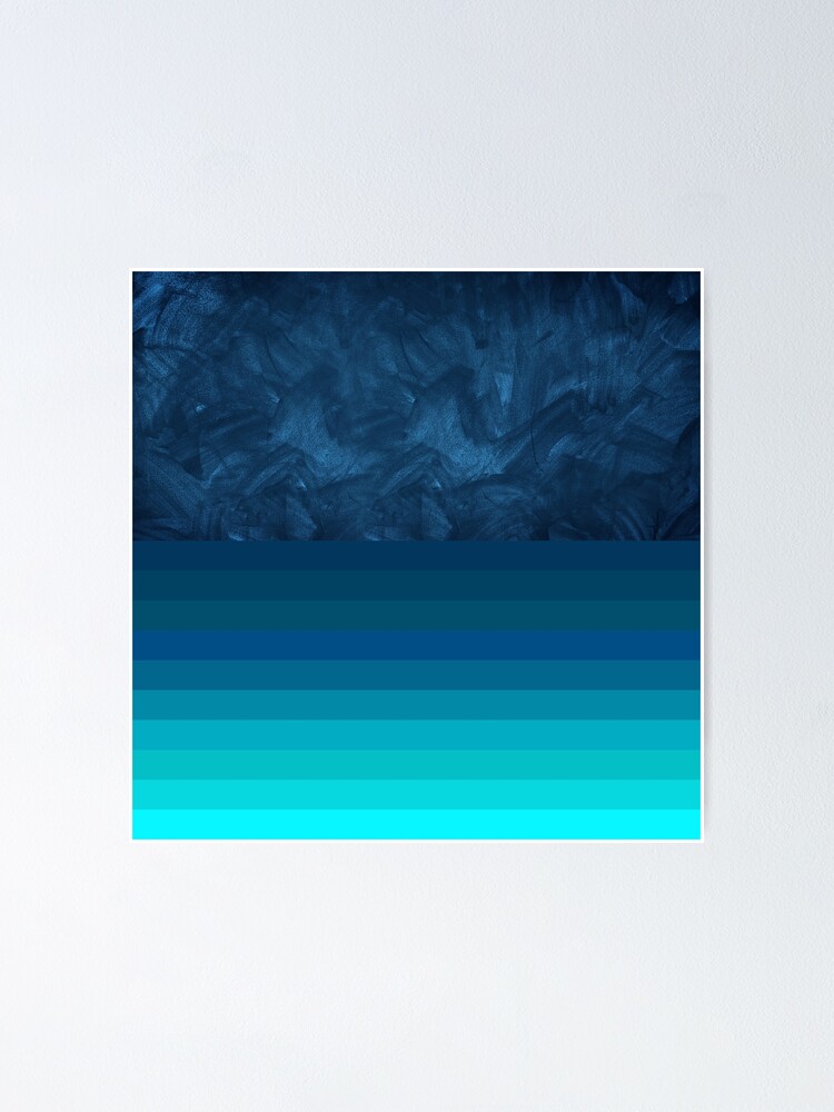 "Squall In The Distance Blue Ocean Waves Ombre Brushed 2022 - Redbubble" Poster for Sale by ...