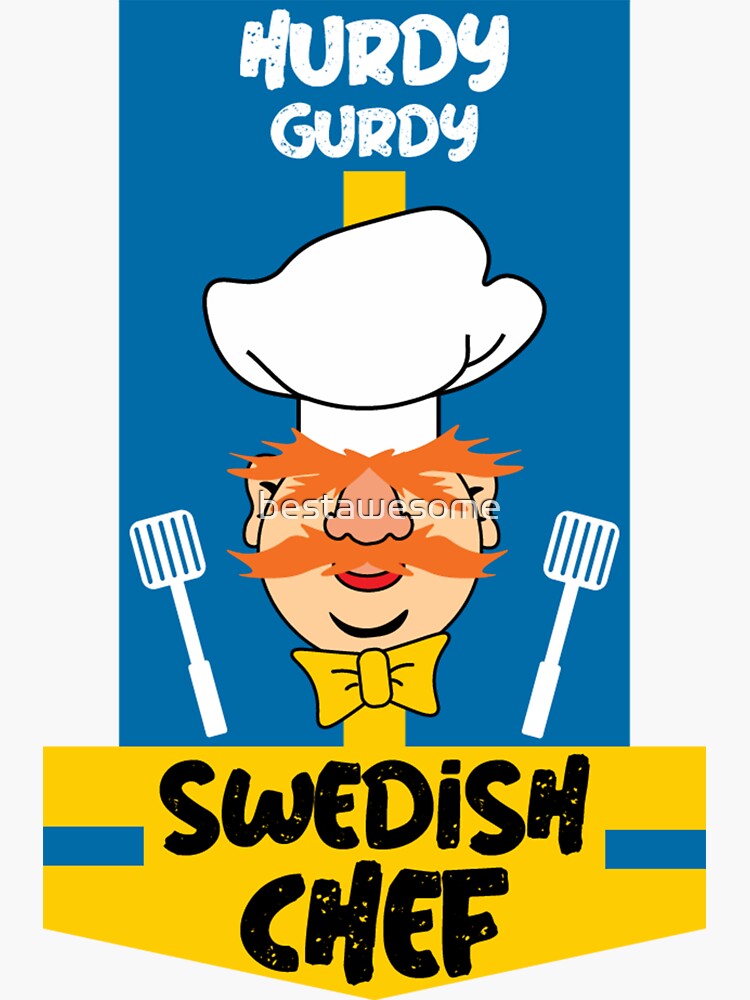 "Swedish Hurdy Gurdy Chef Cooks Apron" Sticker for Sale by bestawesome ...